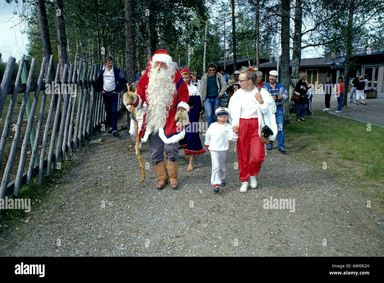 Santa Claus or Joulupukki in Finnish at home at the North Pole in ...
