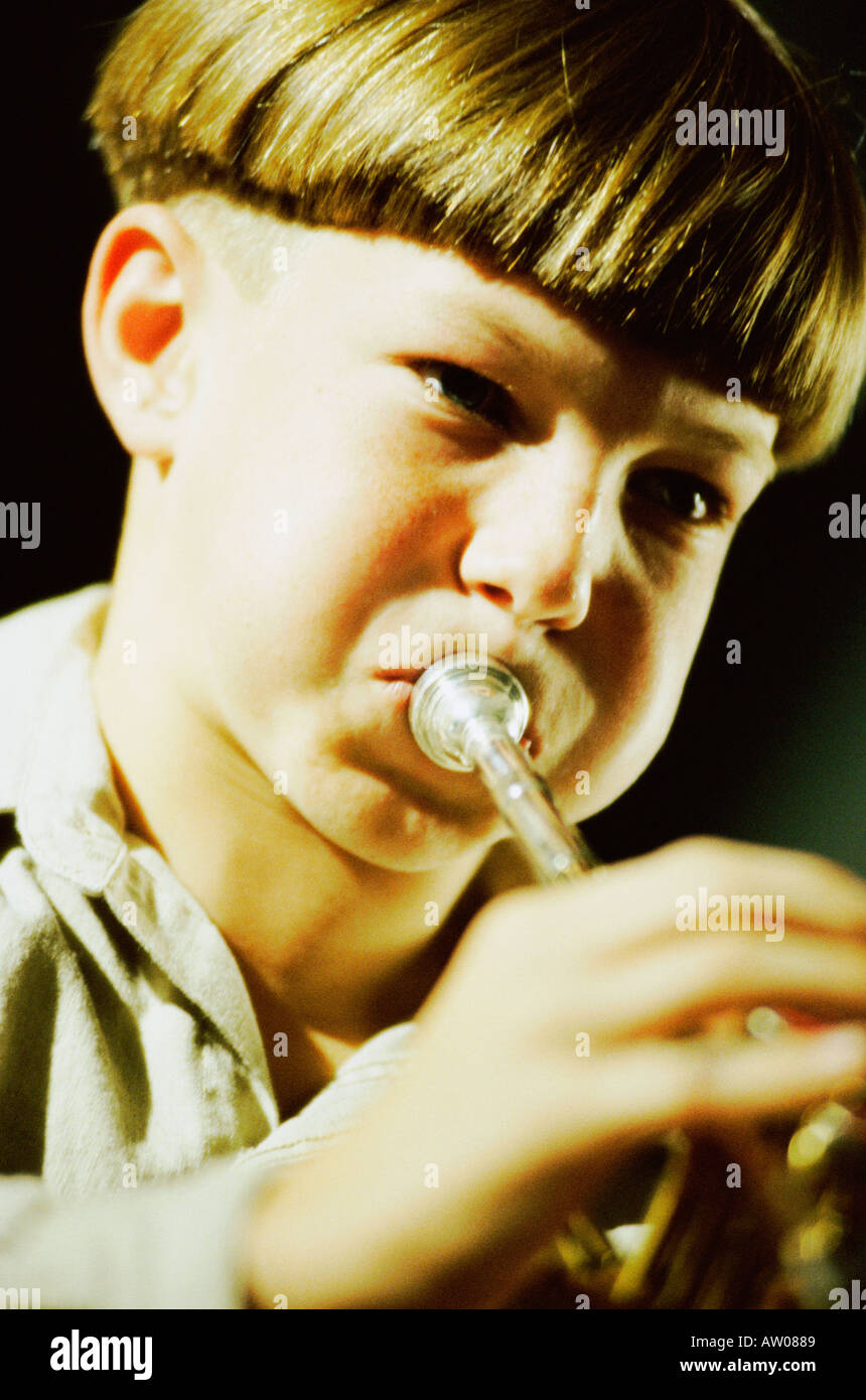 Talented kid playing the trumpet hi-res stock photography and images ...