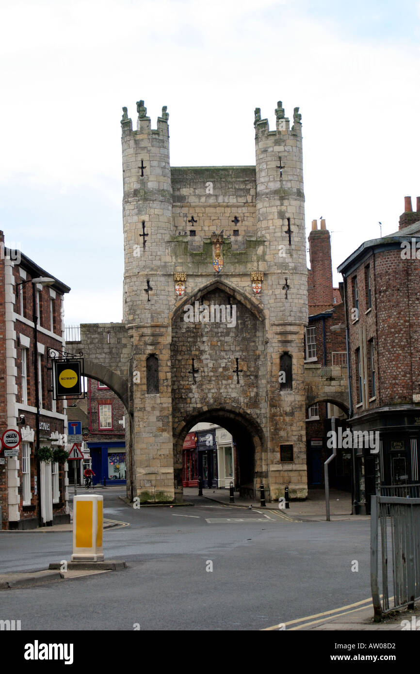 Monk Bar York from outside city walls showing access through walls ...