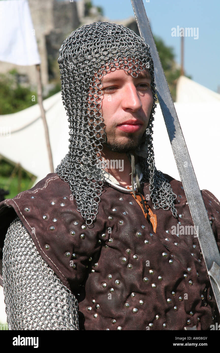 "medieval re-enactment at Devin Castle Slovakia Stock Photo - Alamy