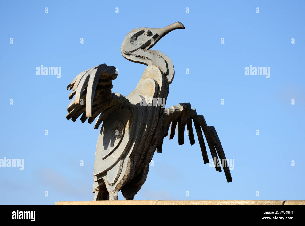 Cormorant bird sculpture, (detail). The Tern Project. Morecambe ...