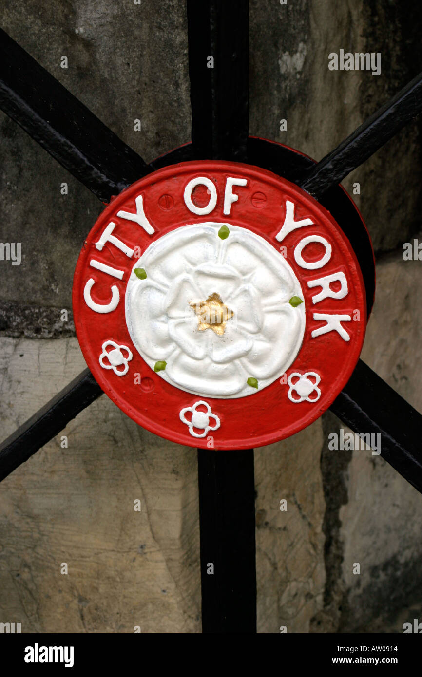 Cast iron emblem City of York Stock Photo - Alamy