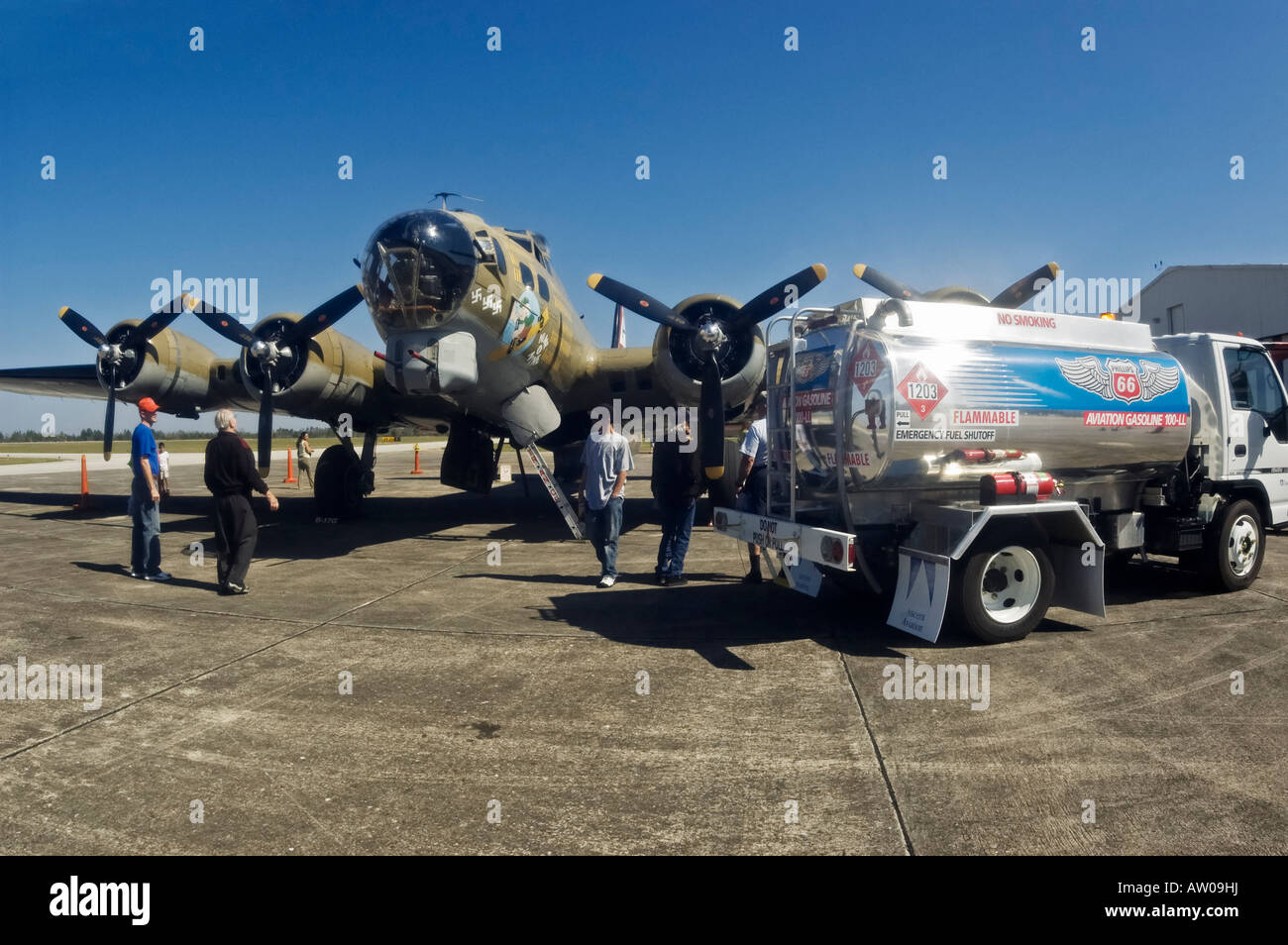 refueling vintage world war 2 bomber B 17 at Wings of Freedom Tour ...