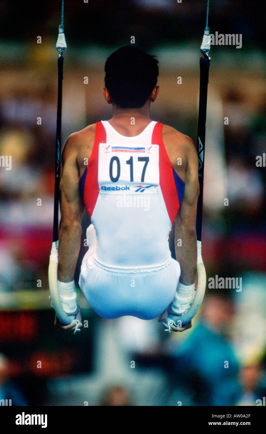 Gymnast on still rings hi-res stock photography and images - Alamy