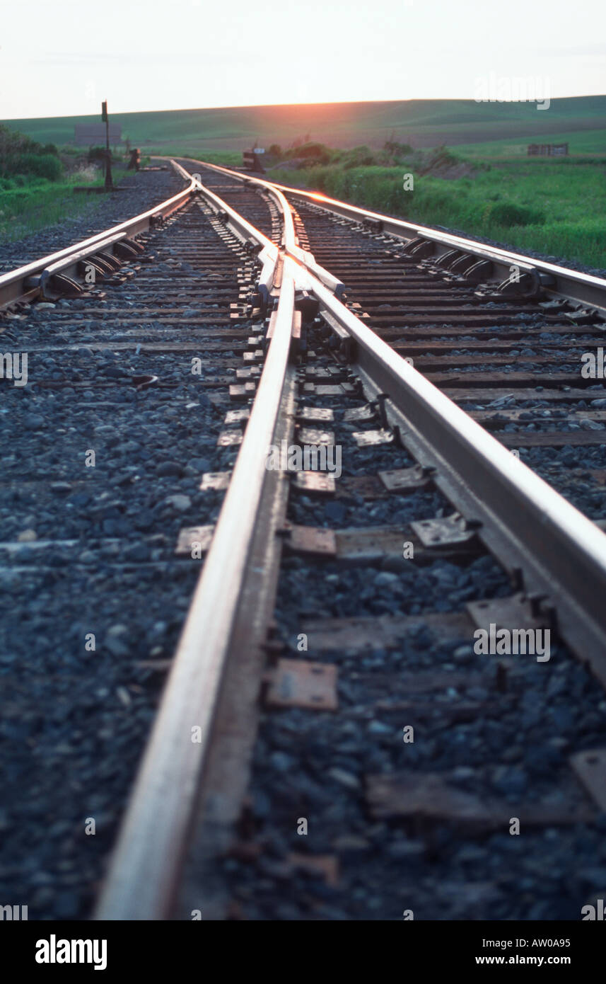 Train track switches Stock Photo - Alamy