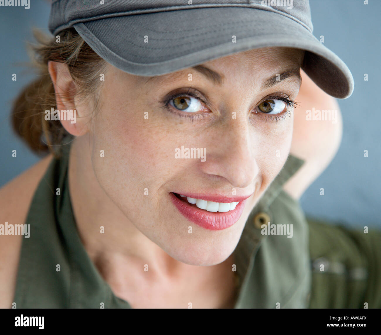 Pretty woman in hat Stock Photo - Alamy