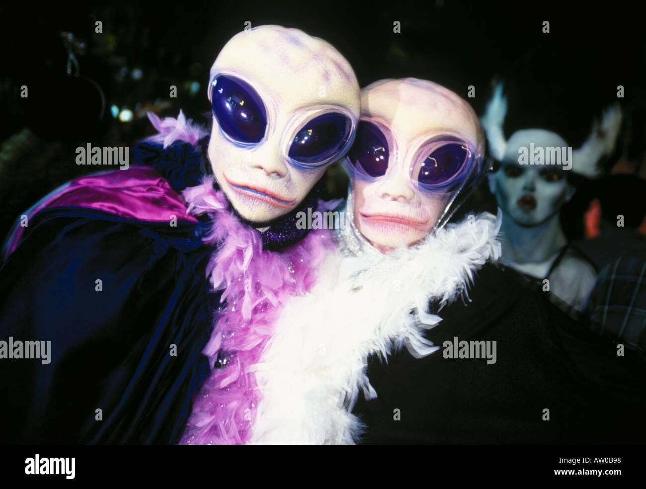 aliens costumed revellers at Greenwich Village Halloween Parade Stock ...