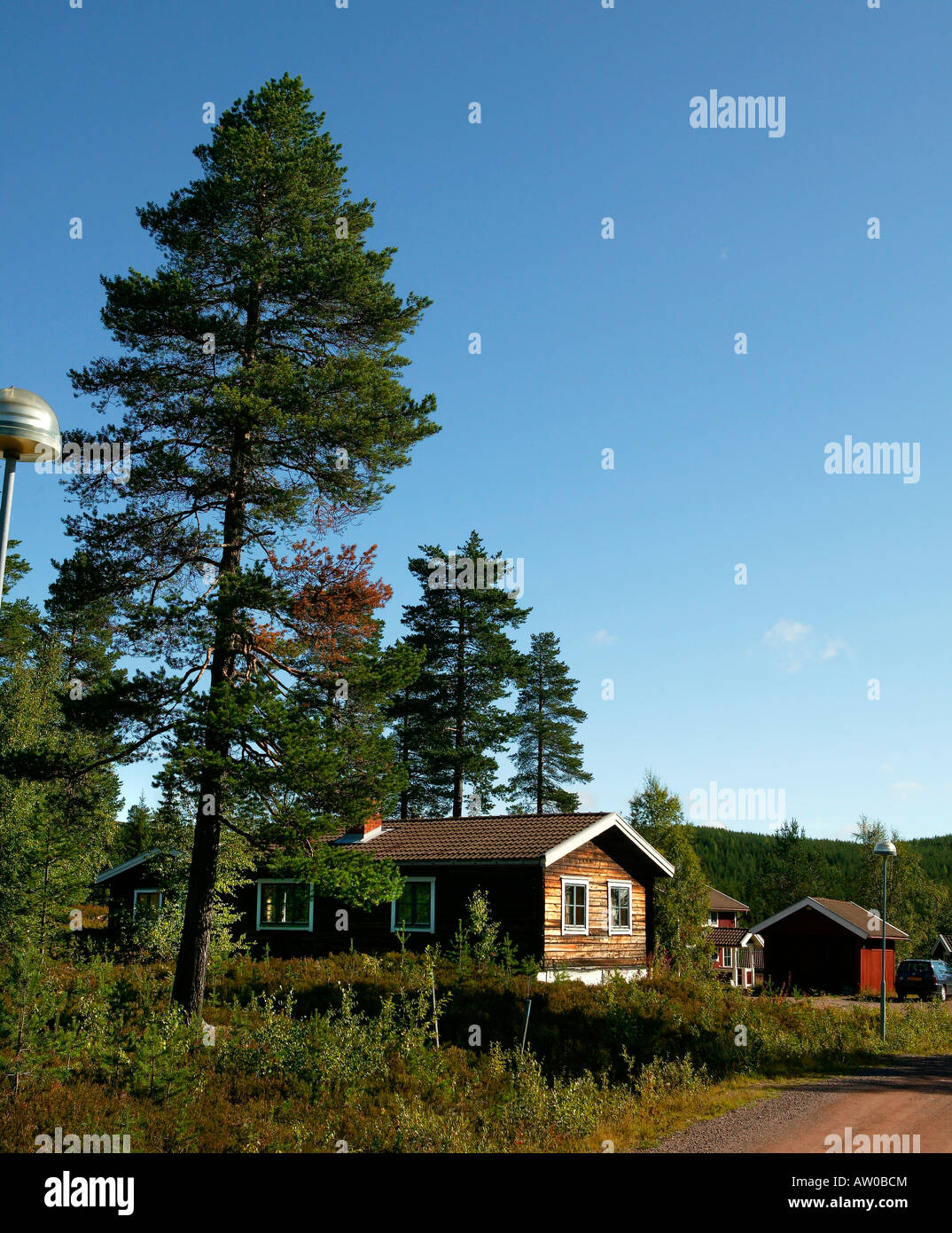 Log Cabin Guest house, Orsa Sweden Stock Photo - Alamy
