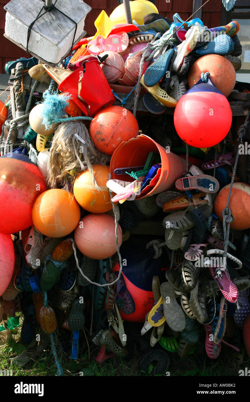 An Art Installation on the shingle at Dungeness beach in Kent UK Stock ...
