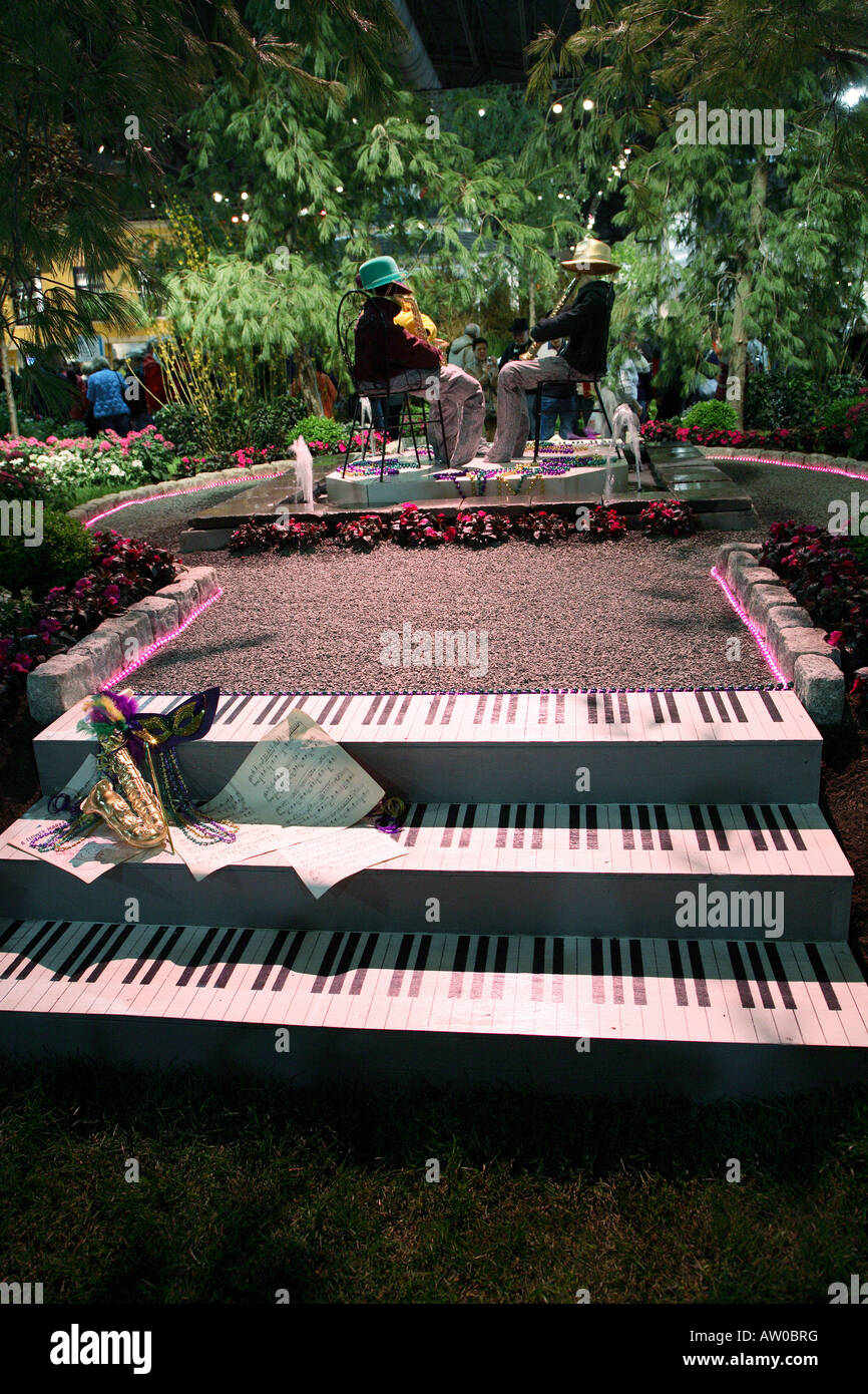 Steps decorated like piano keys with pages of music sparkly beads with ...