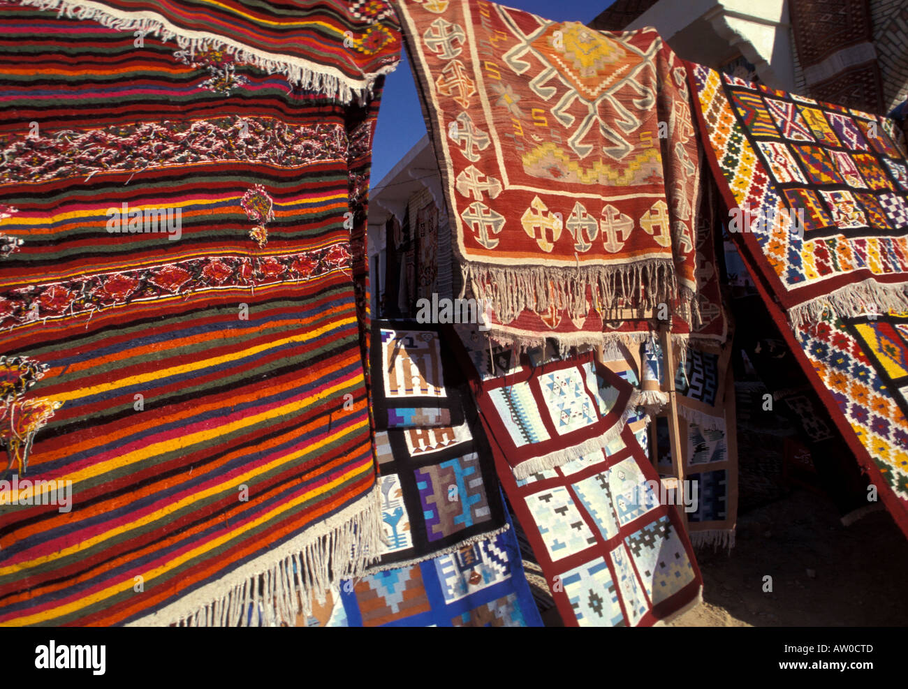 Carpet stall Tozeur Tunisia North Africa Africa Stock Photo - Alamy