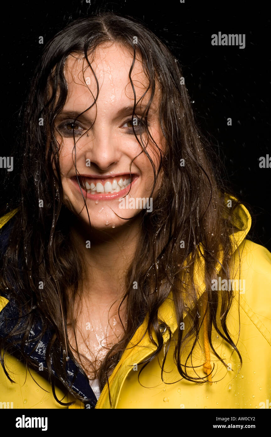 Rain wet weather raincoats hi-res stock photography and images - Alamy