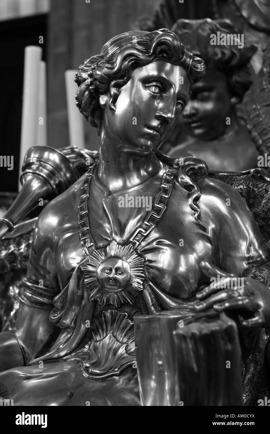 Bust on the silver tomb of St. John of Nepomuk St Vitus Prague Castle ...