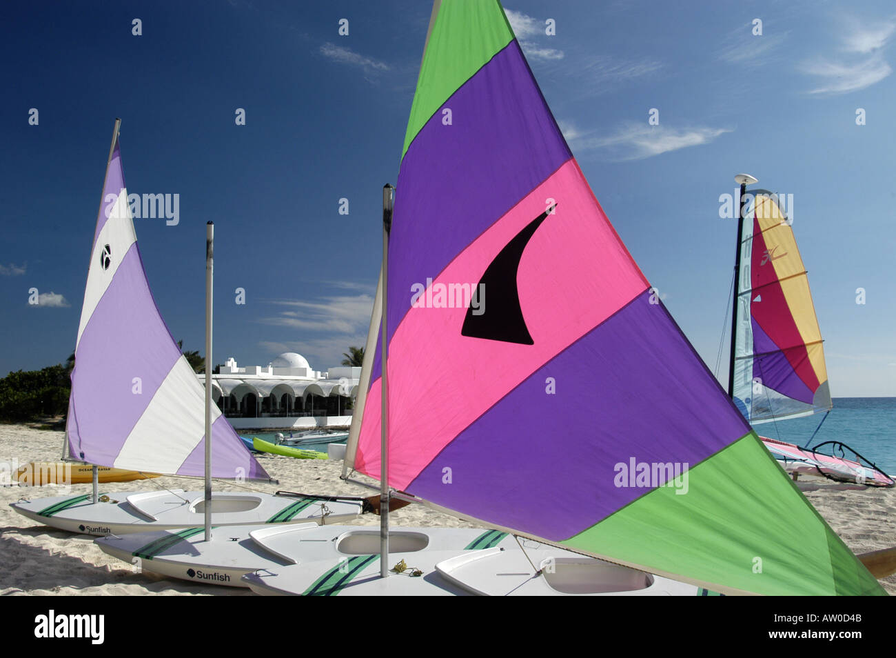 Anguilla beach Sailboats colorful sails on beach caribbean at Cap ...