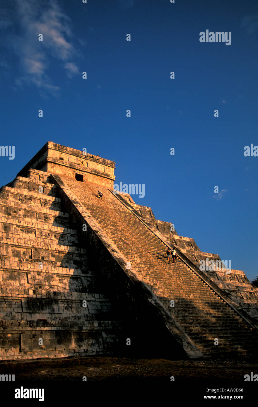 Chichen Itza pyramid the castle El Castillo kukulcan near sunset famous ...