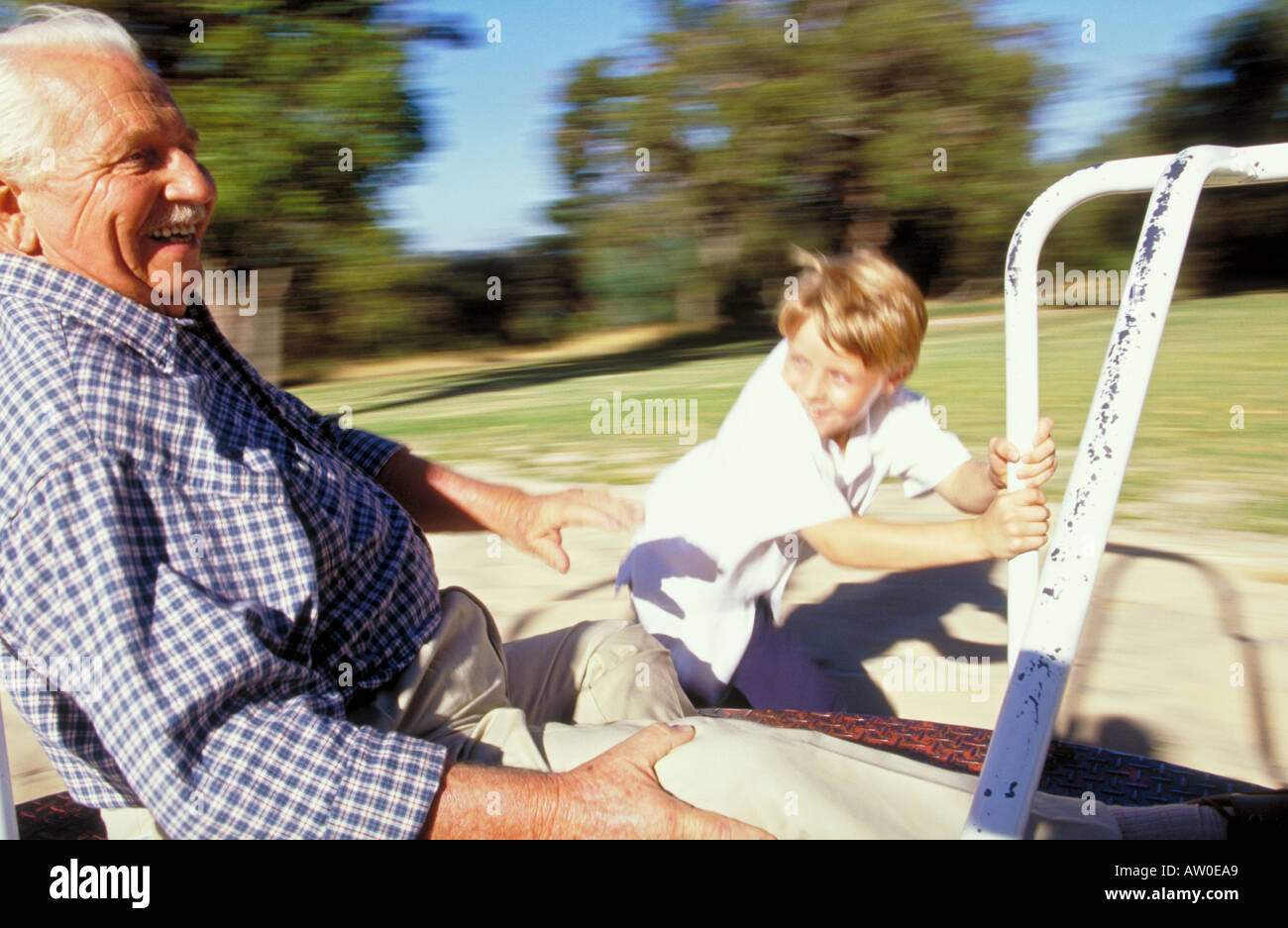portrait of grandfather and grandson at the playground Stock Photo - Alamy