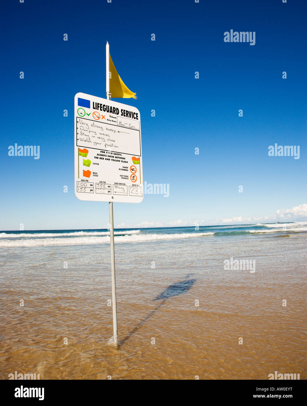 Sign on beach Stock Photo - Alamy