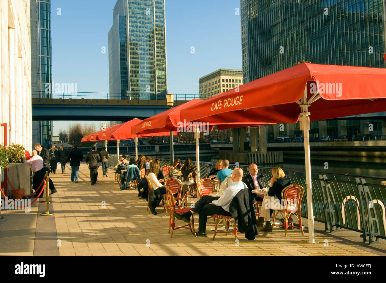 Office workers enjoying food and drink on Mackenzie Walk overlooking ...