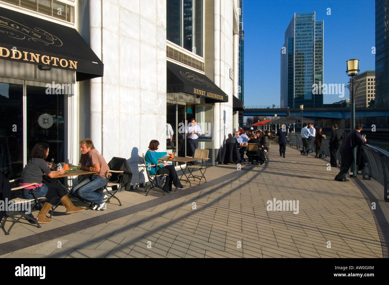 Office workers enjoying food and drink on Mackenzie Walk overlooking ...