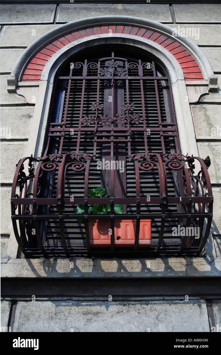 typical domestic ground floor window in Milan Italy Stock Photo - Alamy