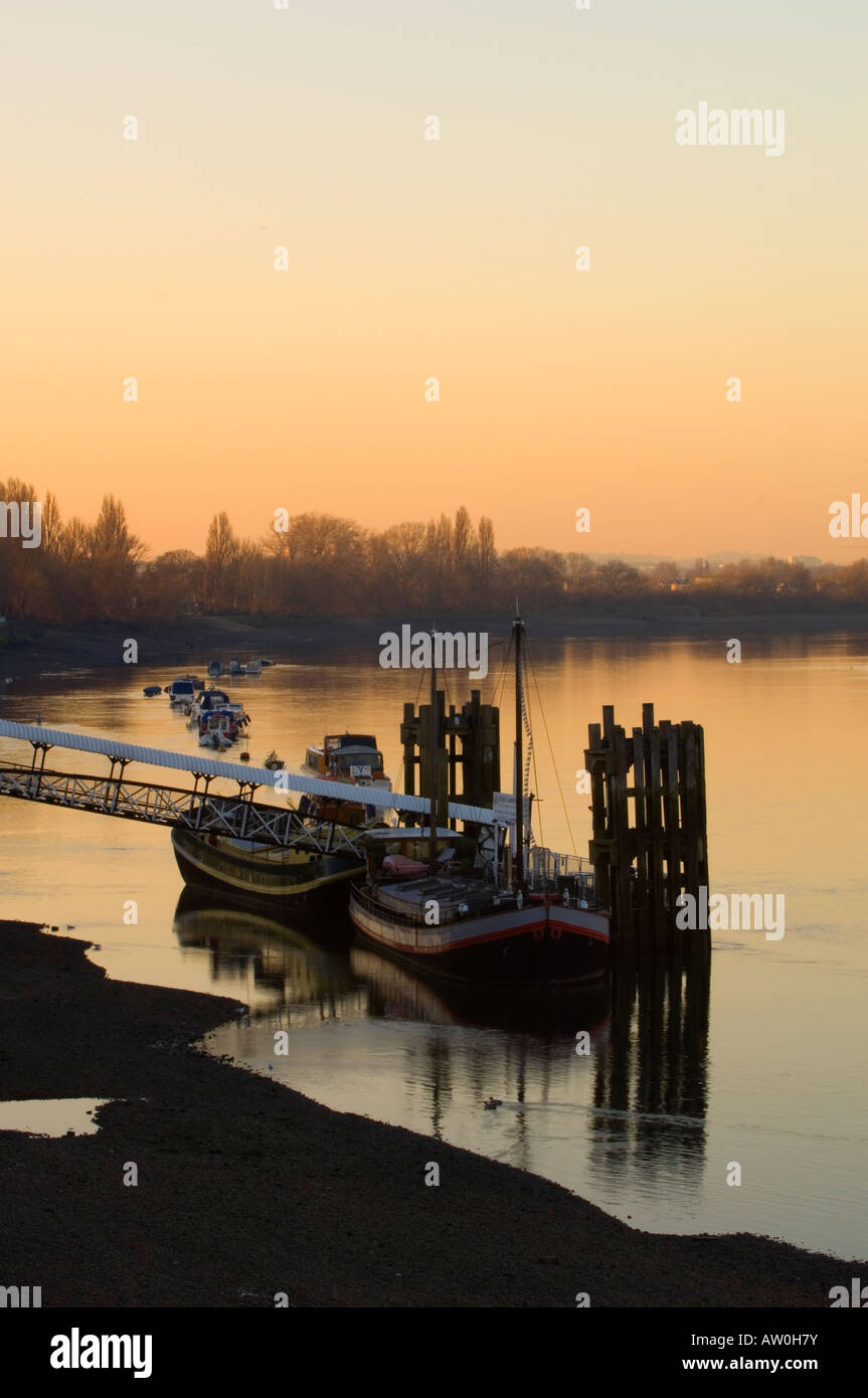 Putney Pier and River Thames Putney London United Kingdom Stock Photo ...