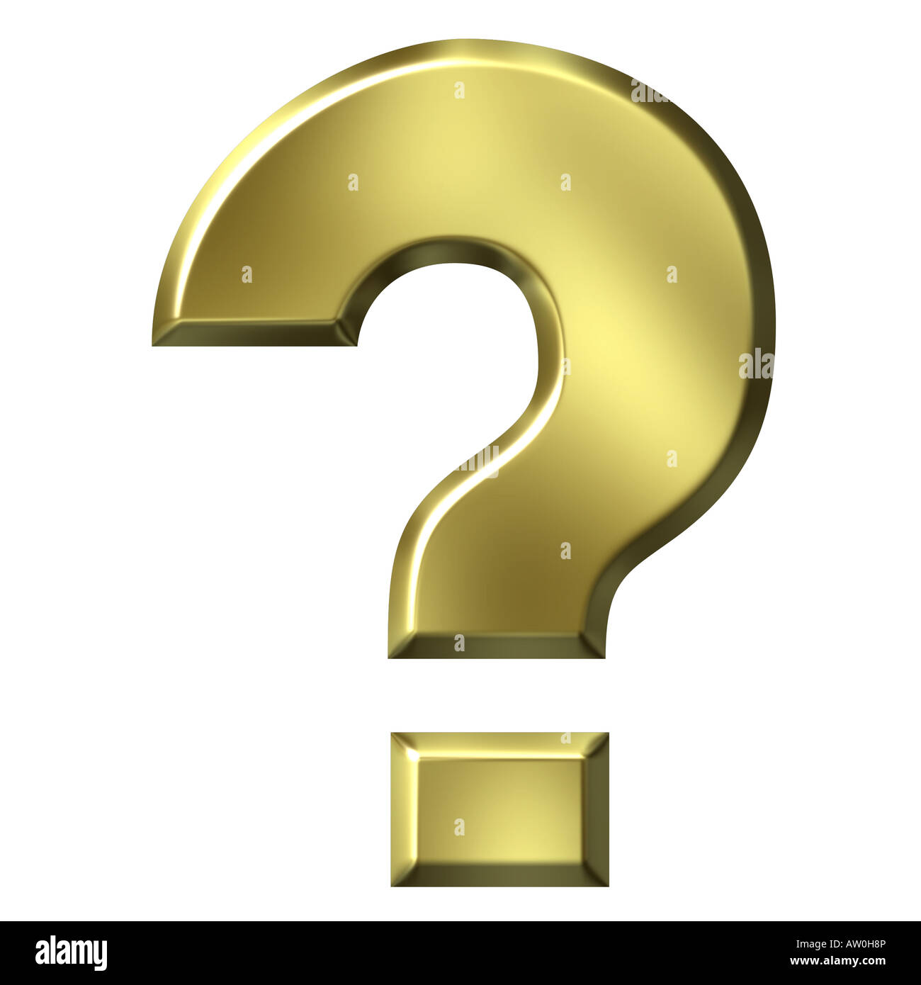 3d golden question mark Stock Photo - Alamy