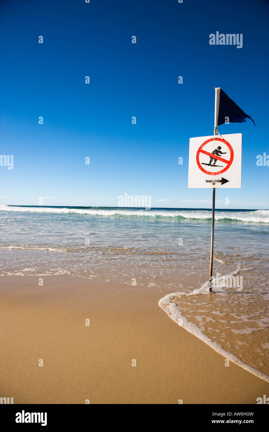 Beach flag warning sign hi-res stock photography and images - Alamy