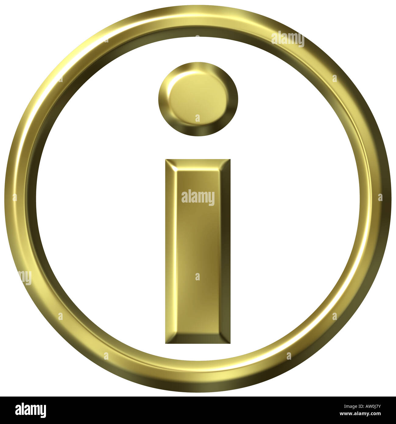 3d golden information symbol Stock Photo - Alamy