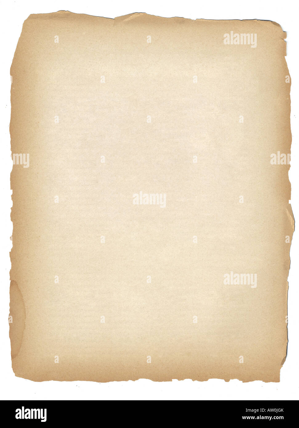 sheet of rough edged toned antique paper Stock Photo - Alamy