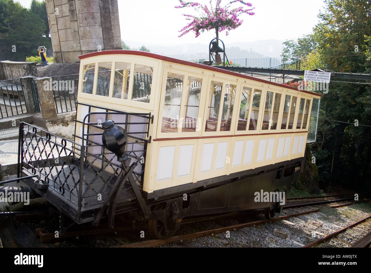19th century funicular in Bom Jesus do Monte Sanctuary in Braga ...