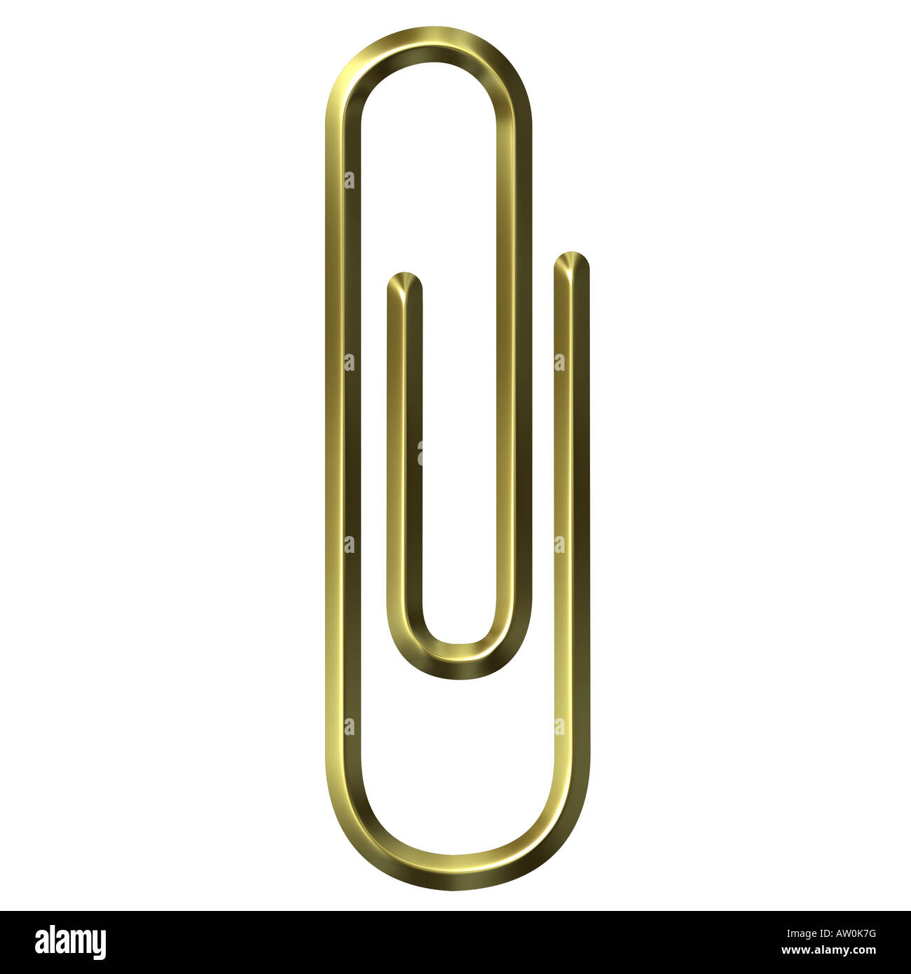 3d golden paper clip Stock Photo - Alamy