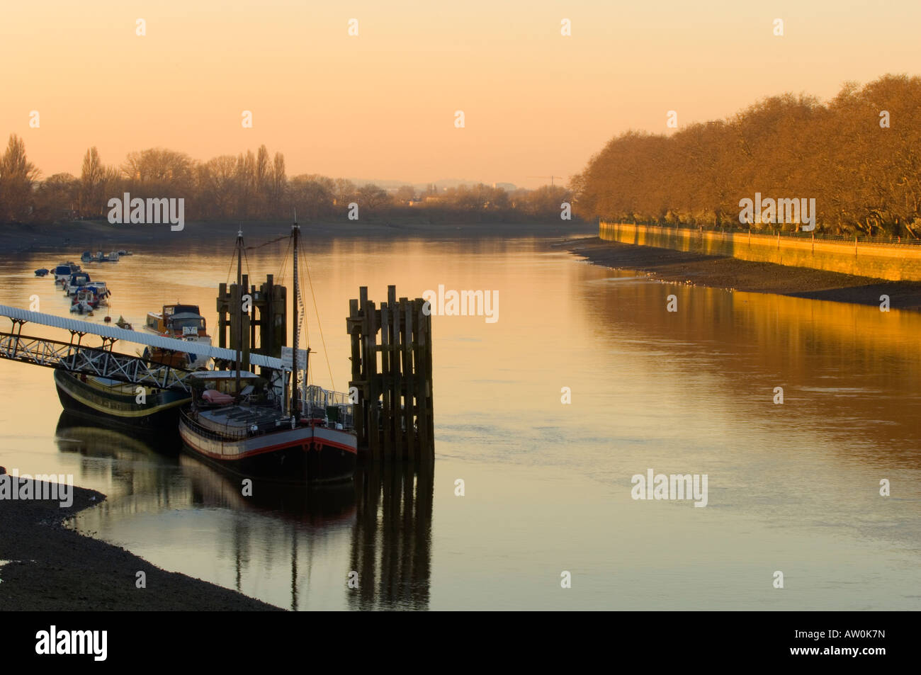 Putney Pier and River Thames Putney London United Kingdom Stock Photo ...