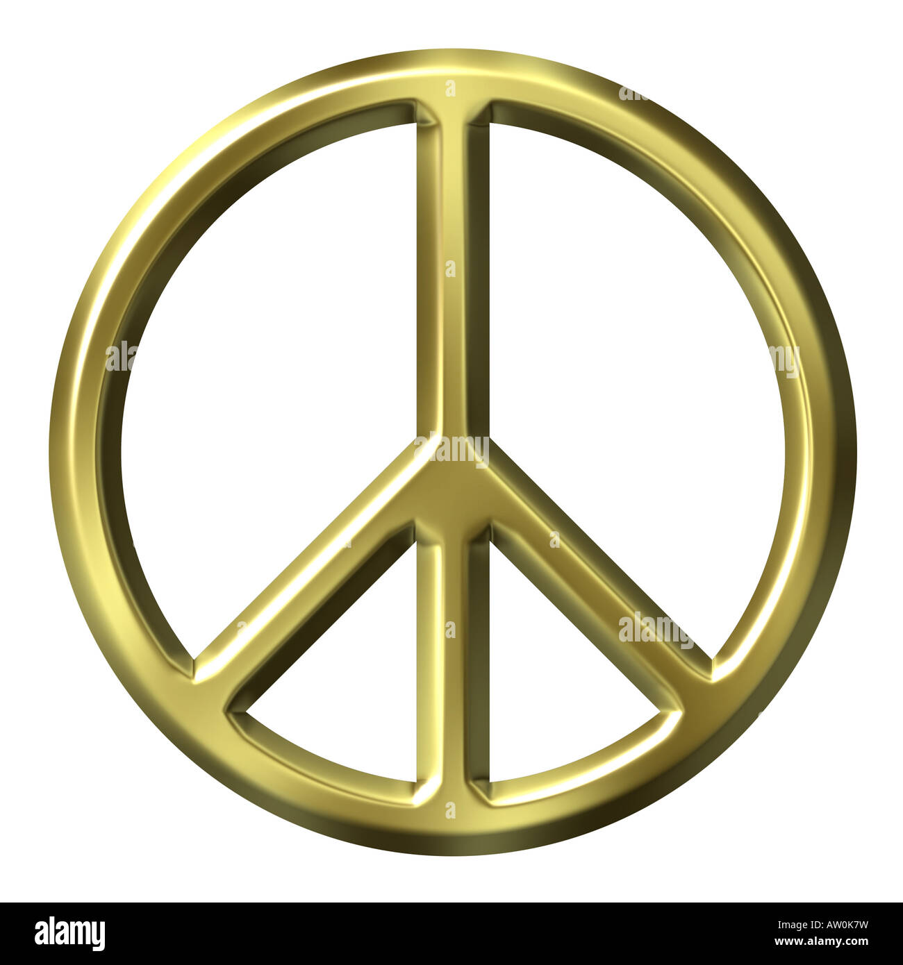 3d golden peace symbol Stock Photo - Alamy