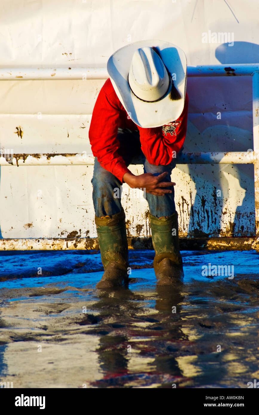 Rodeo cowboy rain delay mud hi-res stock photography and images - Alamy