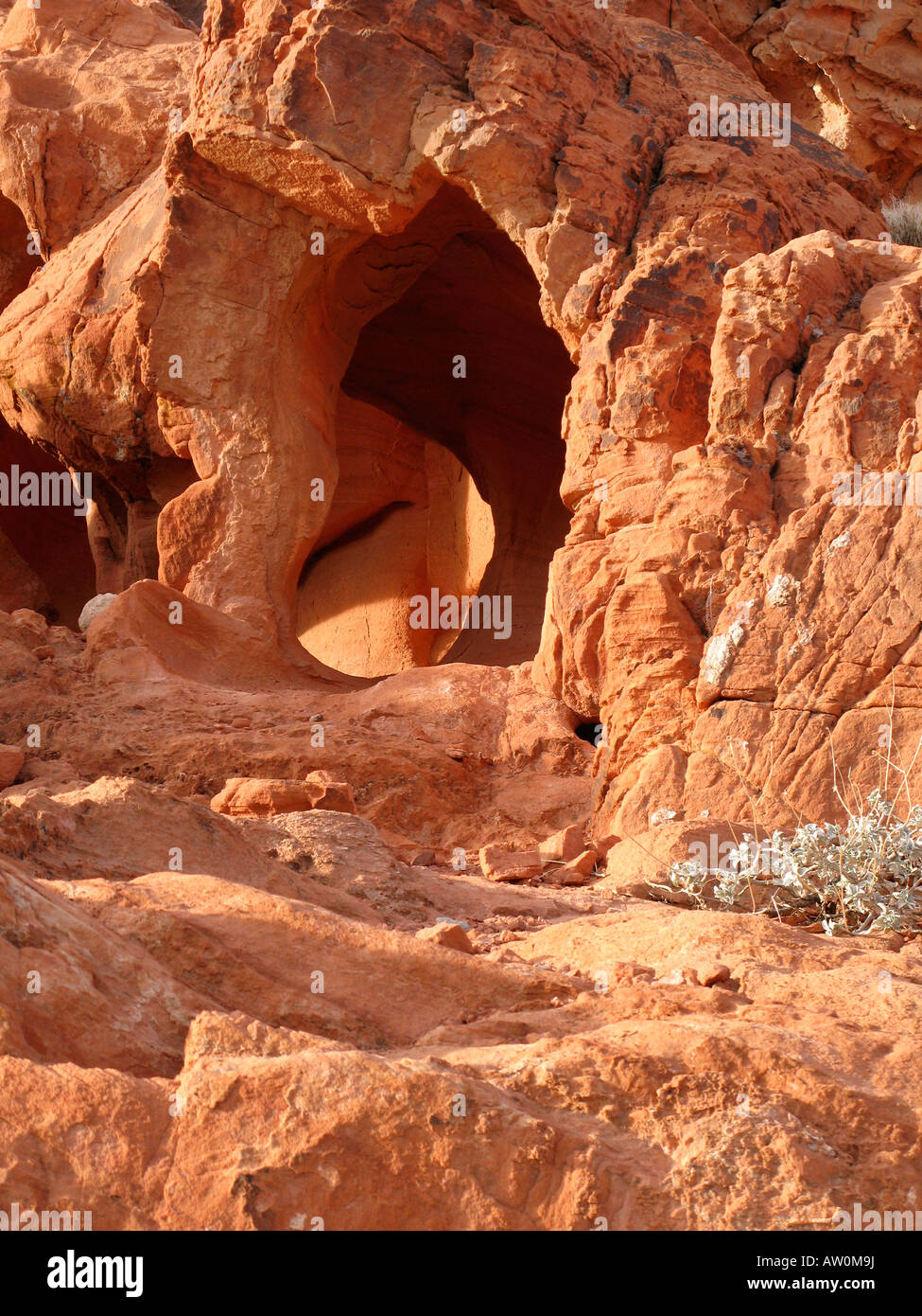 Arches formed by nature in red sandstone rock formations in Valley of ...