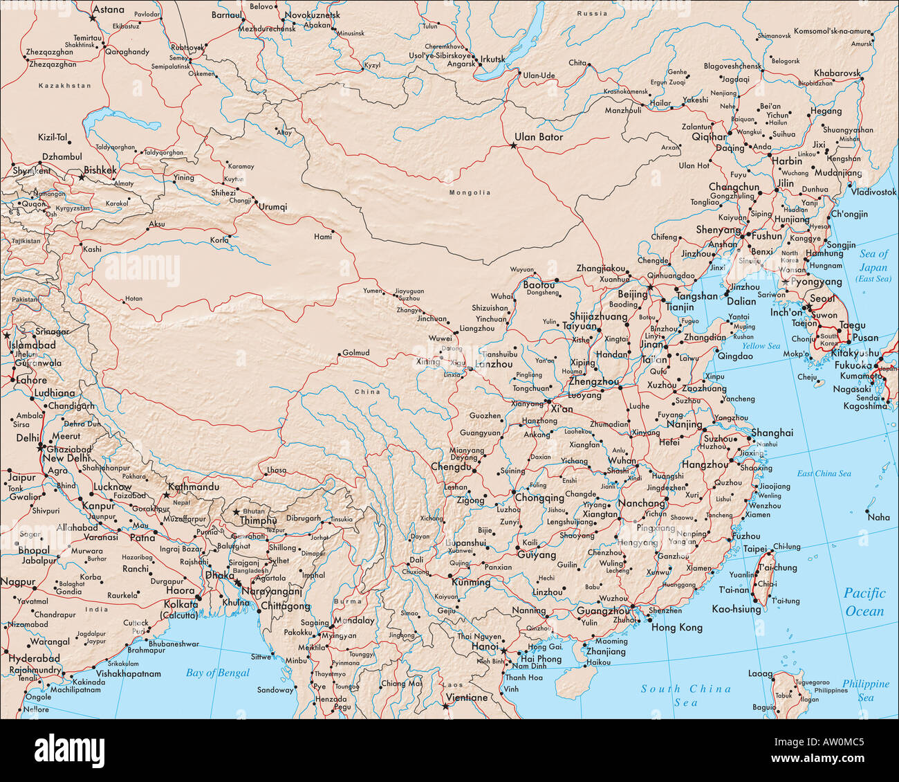 China map borders cities hi-res stock photography and images - Alamy