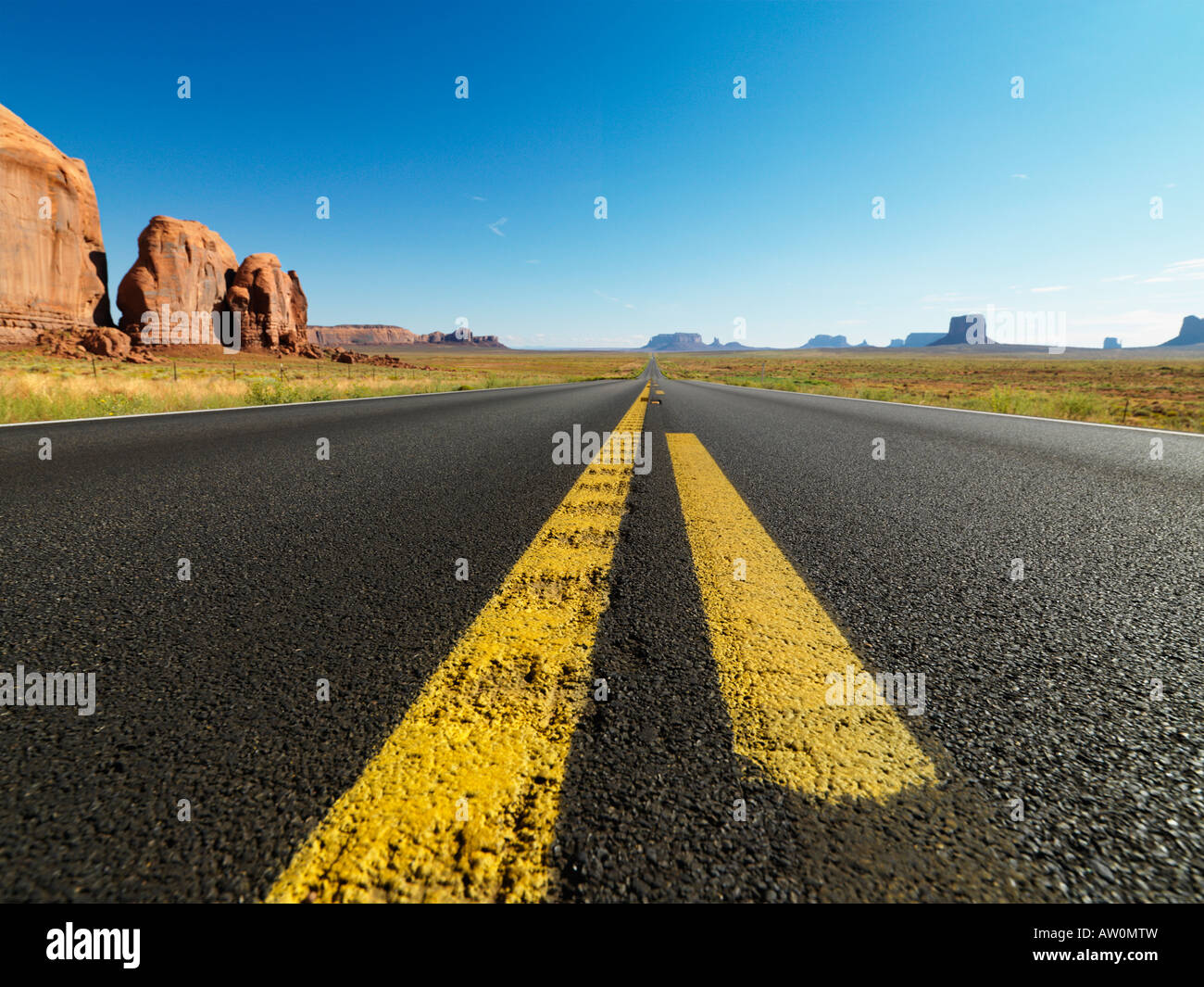 Open desert road Stock Photo - Alamy