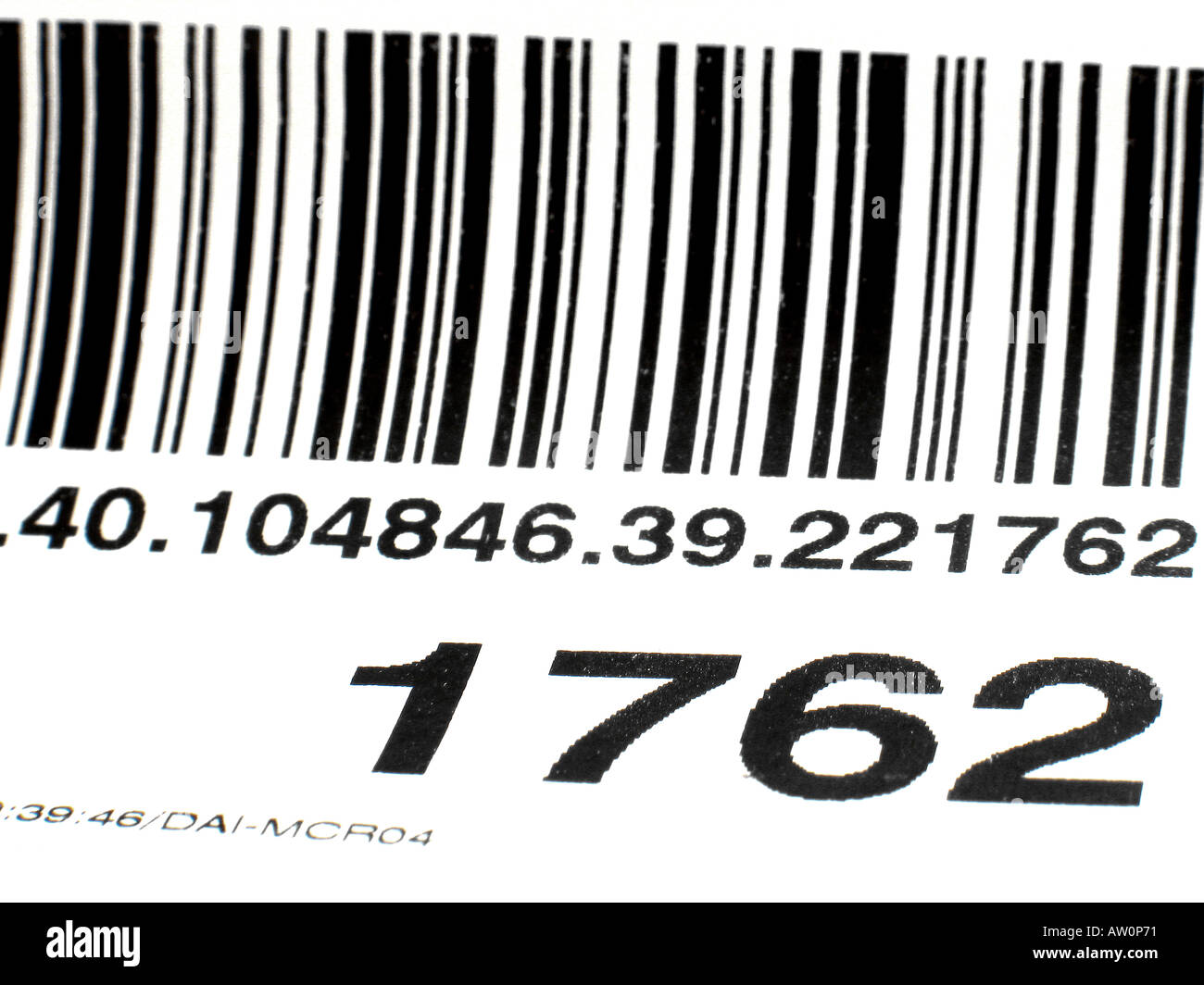 Barcode Identification Label and Numbers Stock Photo - Alamy