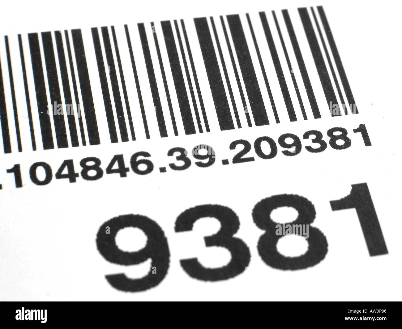 Barcode Identification Label and Numbers Stock Photo - Alamy