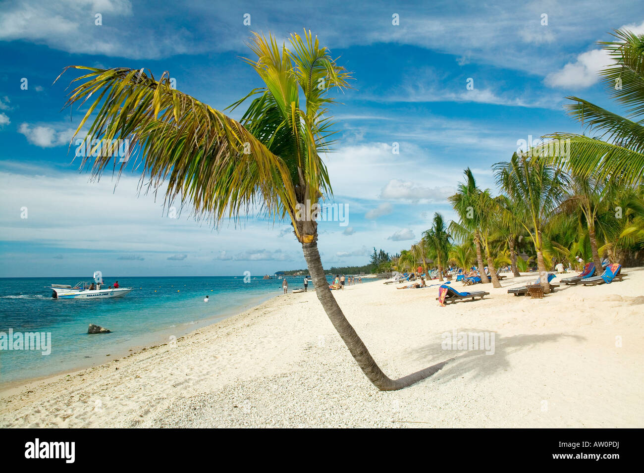 POINTE AUX PIMENTS - BEACH OF MERIDIEN HOTEL - MAURITIUS ISLAND Stock ...