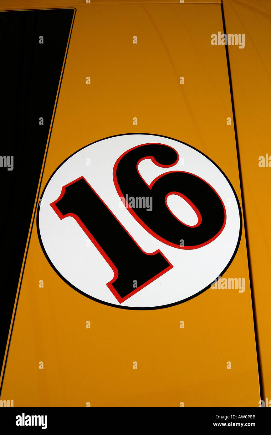 Number 16 yellow black hi-res stock photography and images - Alamy