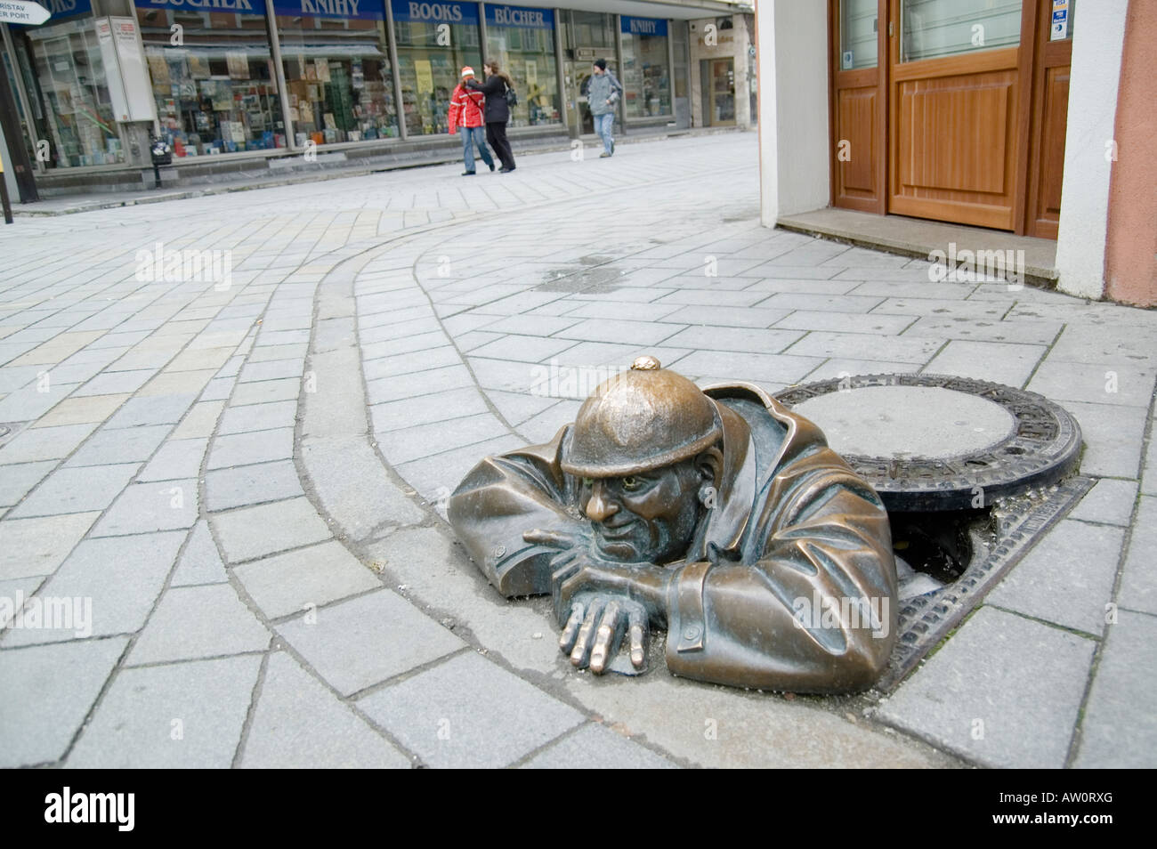 Man at work statue, Bratislava, Slovakia Stock Photo - Alamy