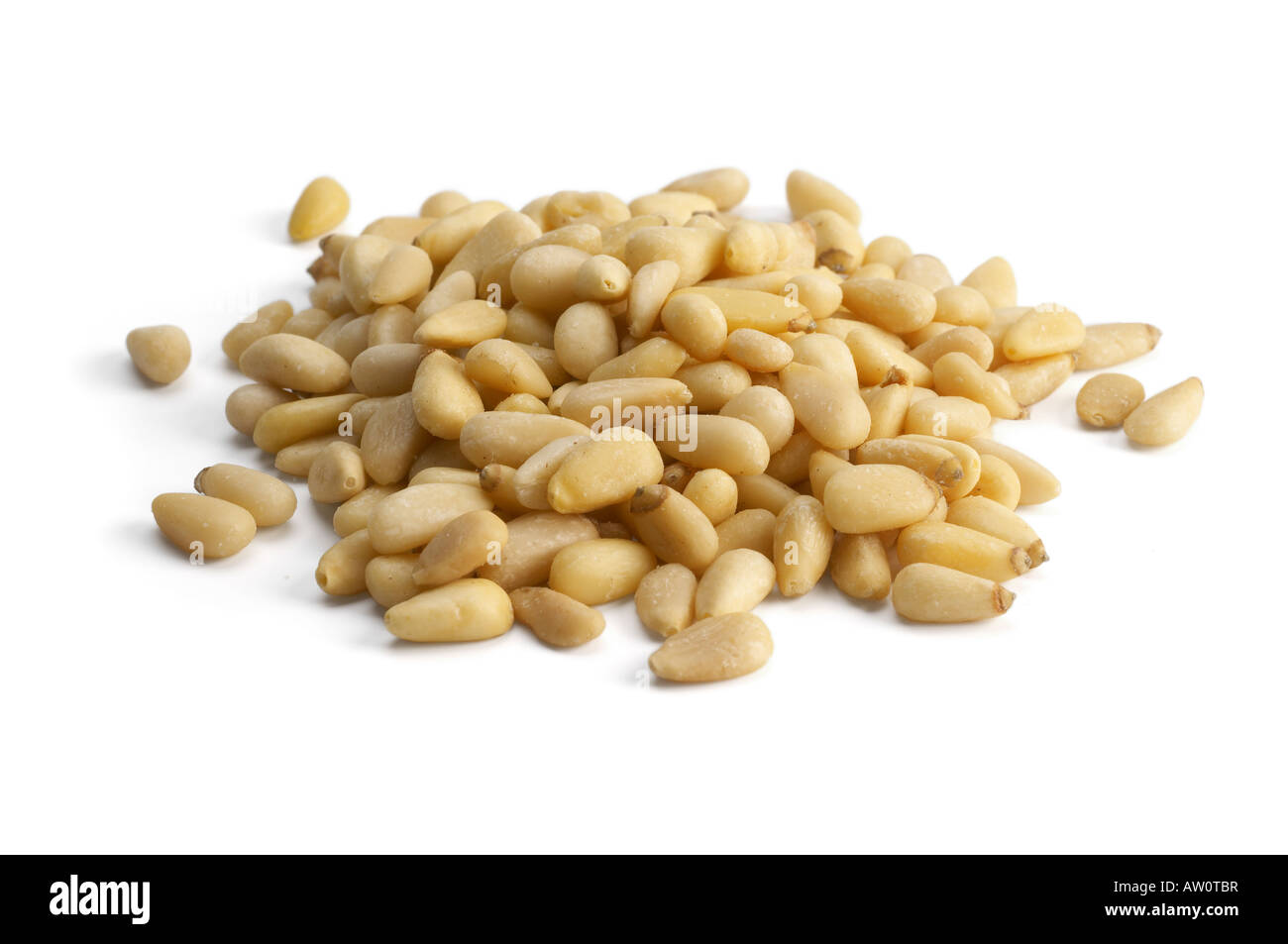 Pine Nuts on white background Stock Photo - Alamy