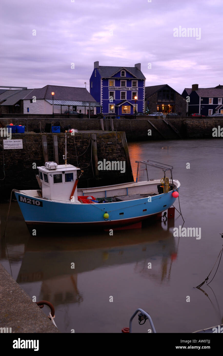 Aberaeron Harbour, Wales, at dusk Stock Photo - Alamy