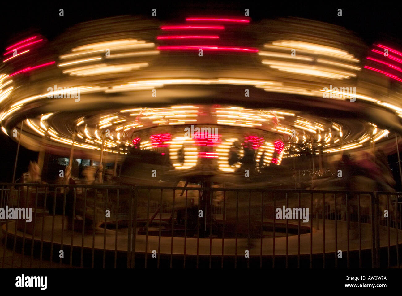 Carousel in Downtown Seattle Christmas time spinning in the night ...