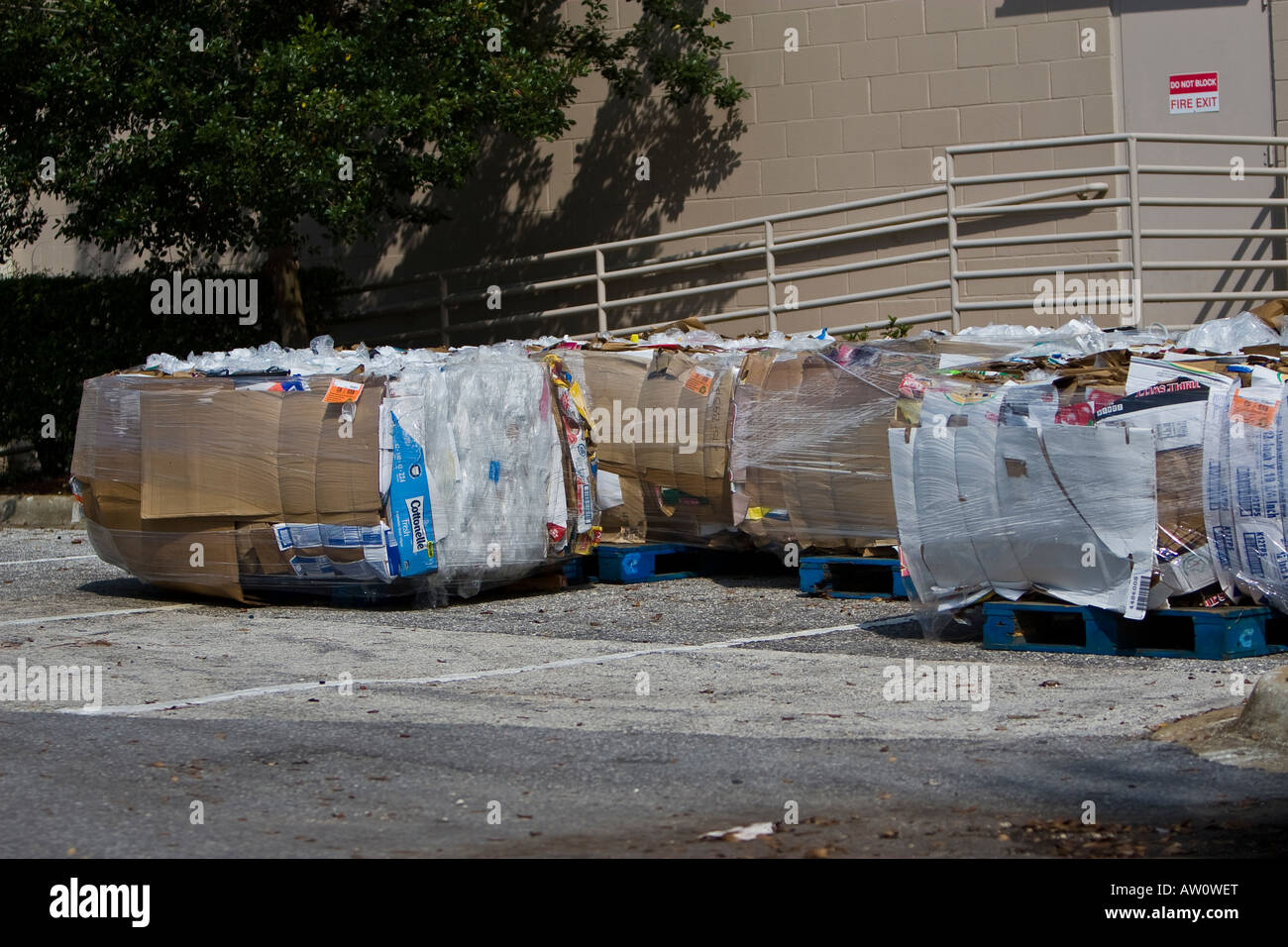 Bundles of Cardboard for Recycling Stock Photo - Alamy