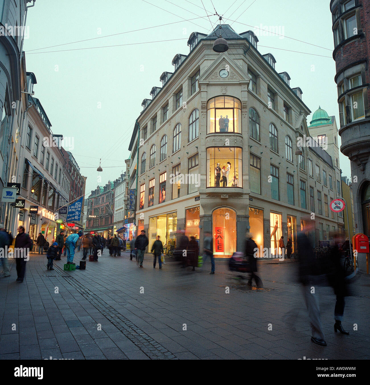 Evening Street Scene Copenhagen, Denmark Stock Photo - Alamy
