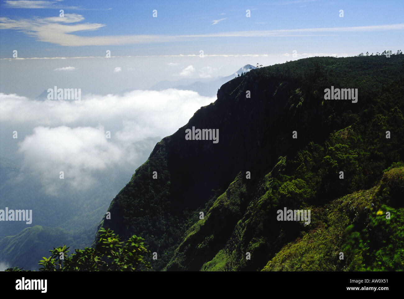 High view from Caps Fly Valley in Kodaikanal Hill Station South India ...