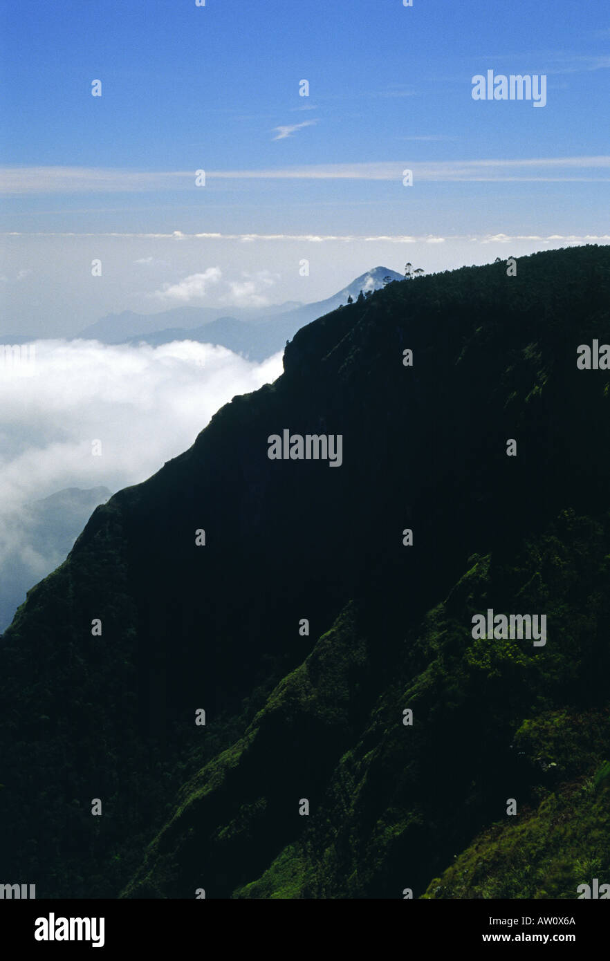 High view from Caps Fly Valley in Kodaikanal Hill Station South India ...