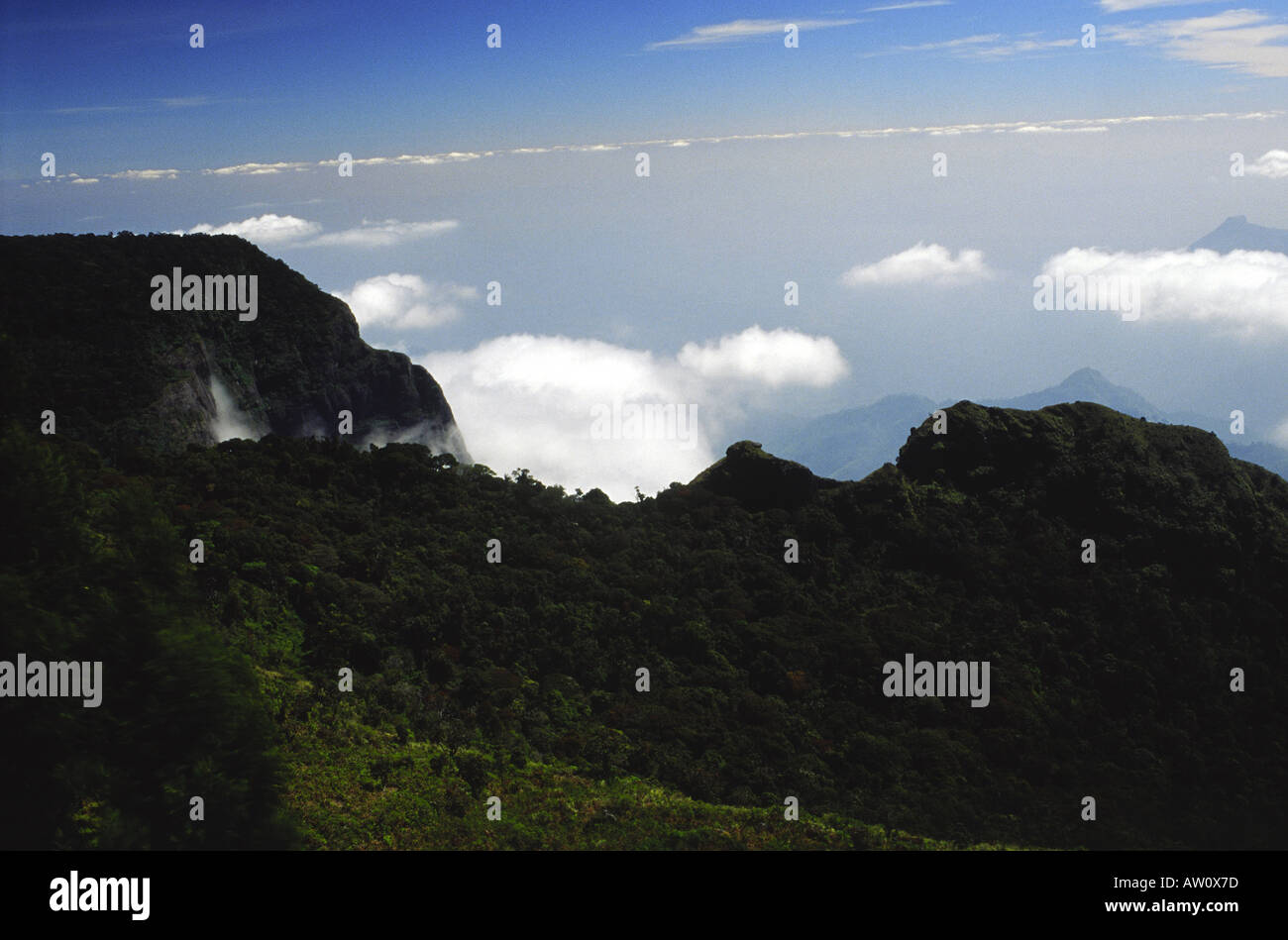 High view from Caps Fly Valley in Kodaikanal Hill Station South India ...